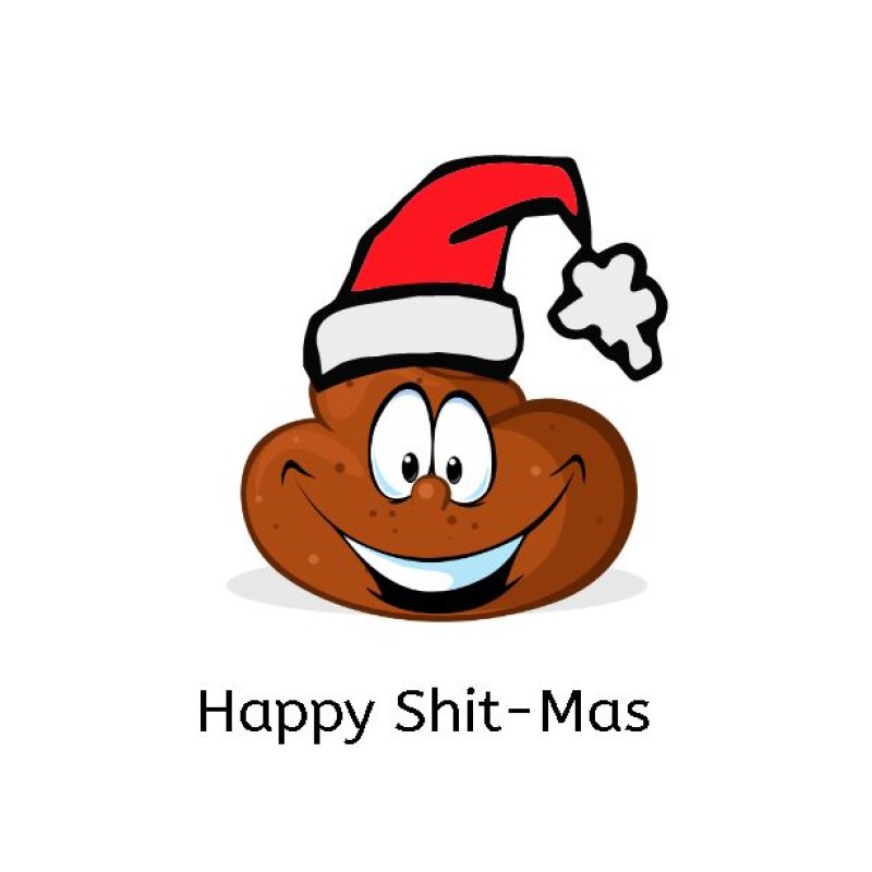 Klorolle bedruckt mit Motiv: Happy Shitto mit Weihnachtsmütze, Happy ...